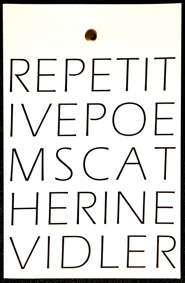 Simulacrum Press #24: ‘Repetitive Poems’ by Catherine Vidler – Simulacrum Press